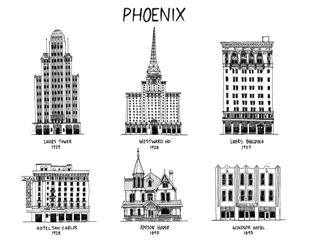 Phoenix Landmarks – Ryan Tempest Art